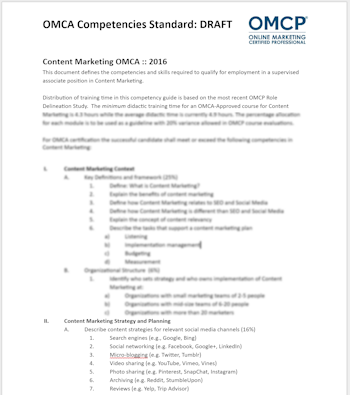 Digital Marketing Competency Standards - OMCP